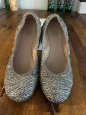 Easy Spirit 360 | Shoes | Easy Spirit 36 Silver Glitter Slipon Ballet ...